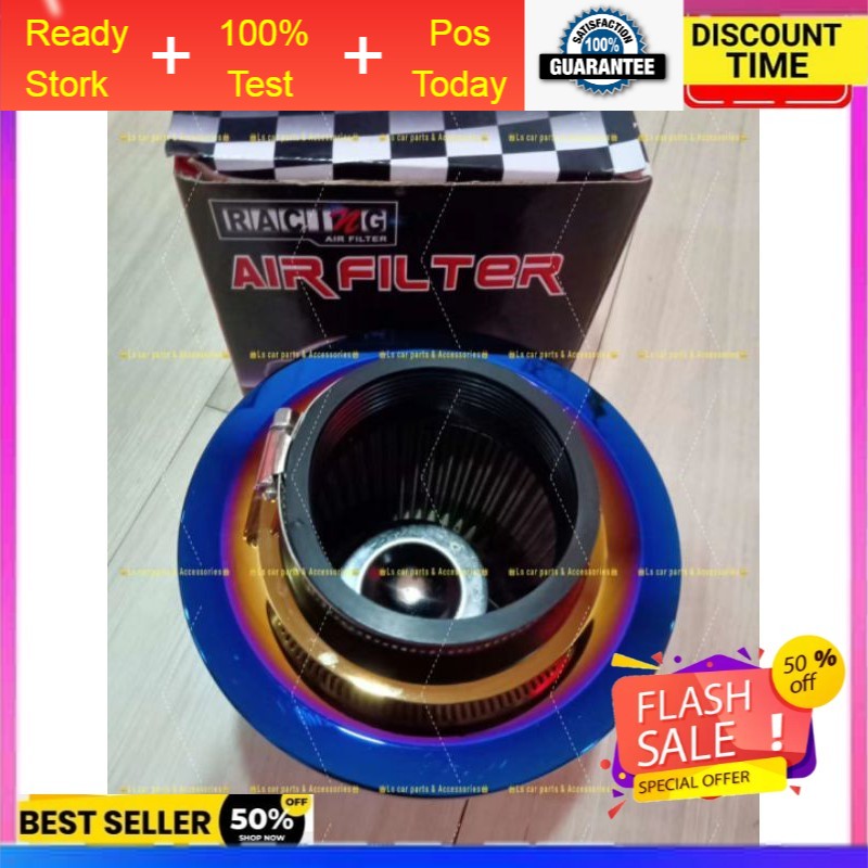 Titanium Air Filter Open Pod Super Power Flow Intake Carbon Adapter Kit ...