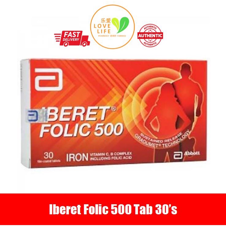 Iberet Folic 500 Tablet 30's | Shopee Malaysia