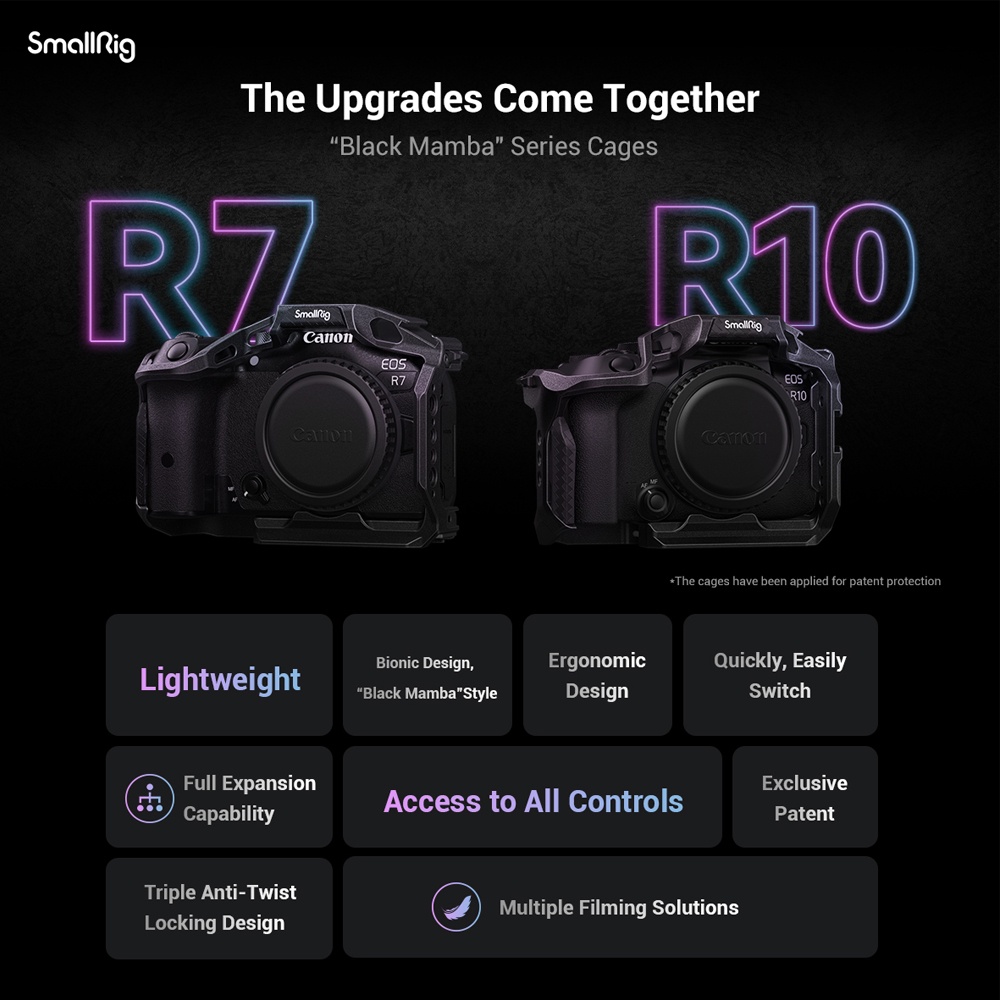 SmallRig Black Mamba Full Cage for EOS R7 R10 Camera Cage for Canon EOS ...