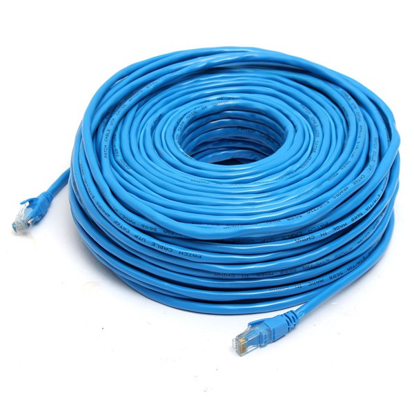 50M RJ45 CAT6 CAT6E Ethernet Internet Lan Wire Network Cable Cord Blue ...