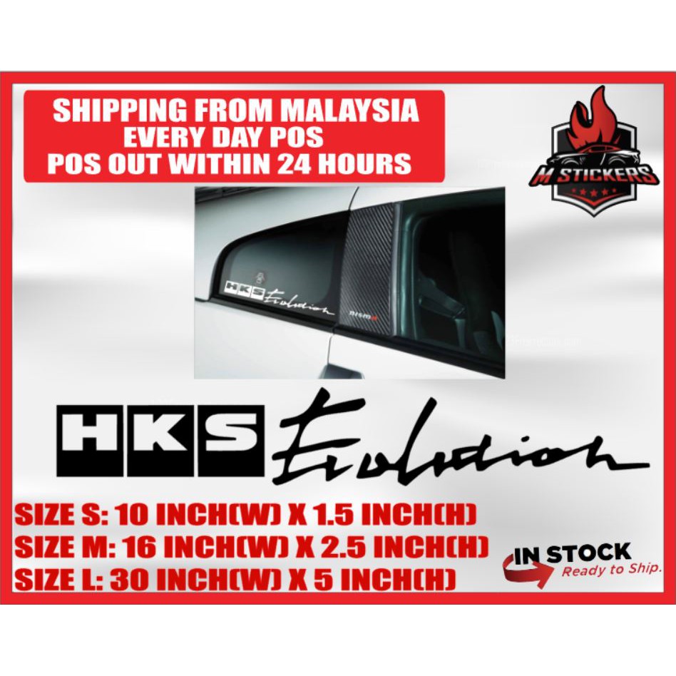 [M STICKERS] HKS EVOLUTION CAR STICKER WINDSCREEN INSPIRA LANCER ...