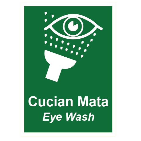 Eye Wash Sticker Cucian Mata Sticker 洗眼睛贴纸 Sign Sticker DIY Warning ...