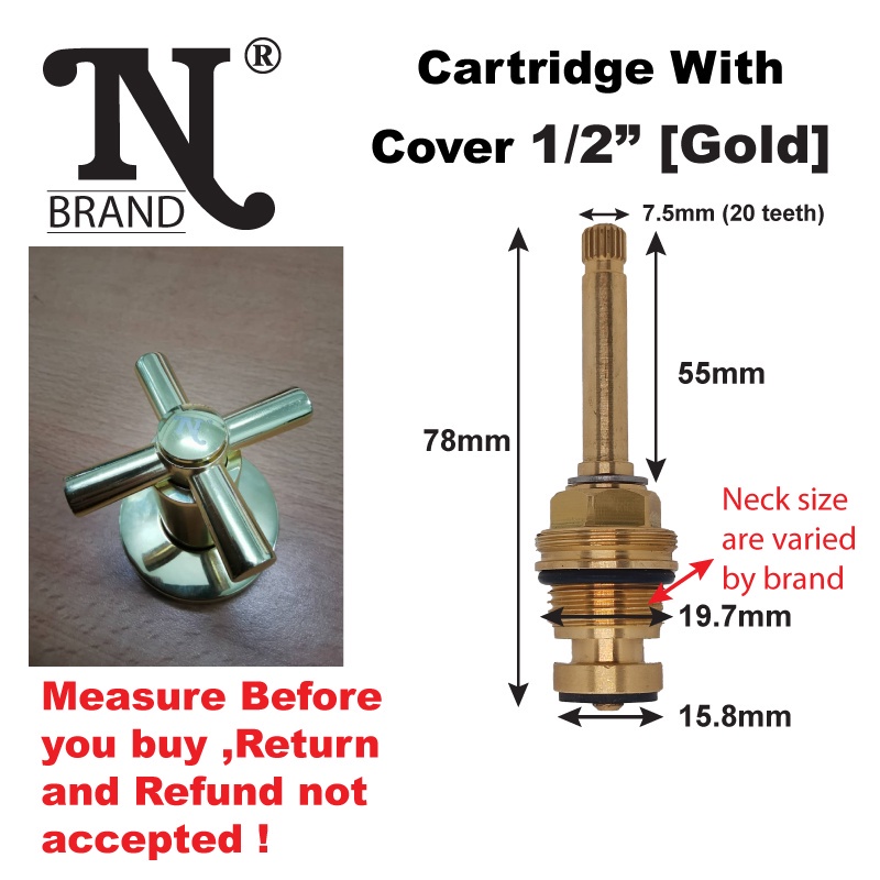 StopCock Stop Cock 1/2", 3/4", 1" /Cross Handle [GOLD/ Matte Black ...