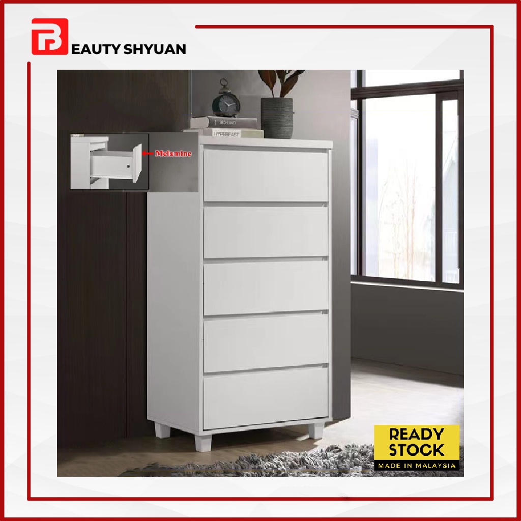 WILSON 5 Drawer Chest Drawer Sideboard Cabinet Storage Wardrobe Cabinet ...