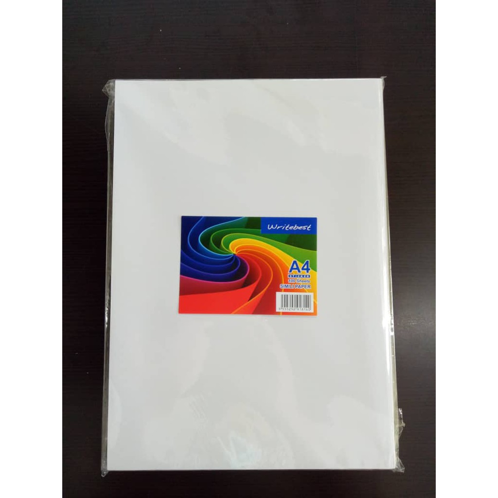 WRITEBEST A4 80gsm WHITE SIMILI STICKER/PLAIN STICKER 100'S PER PACK ...