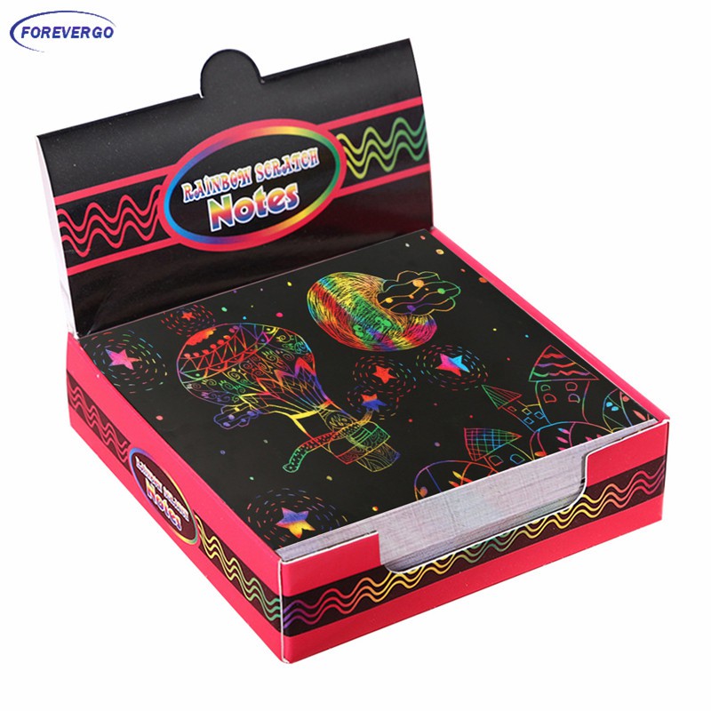 RE 100 pcs Rainbow Magic Scratch Paper for Kids Black Scratch Off Art ...