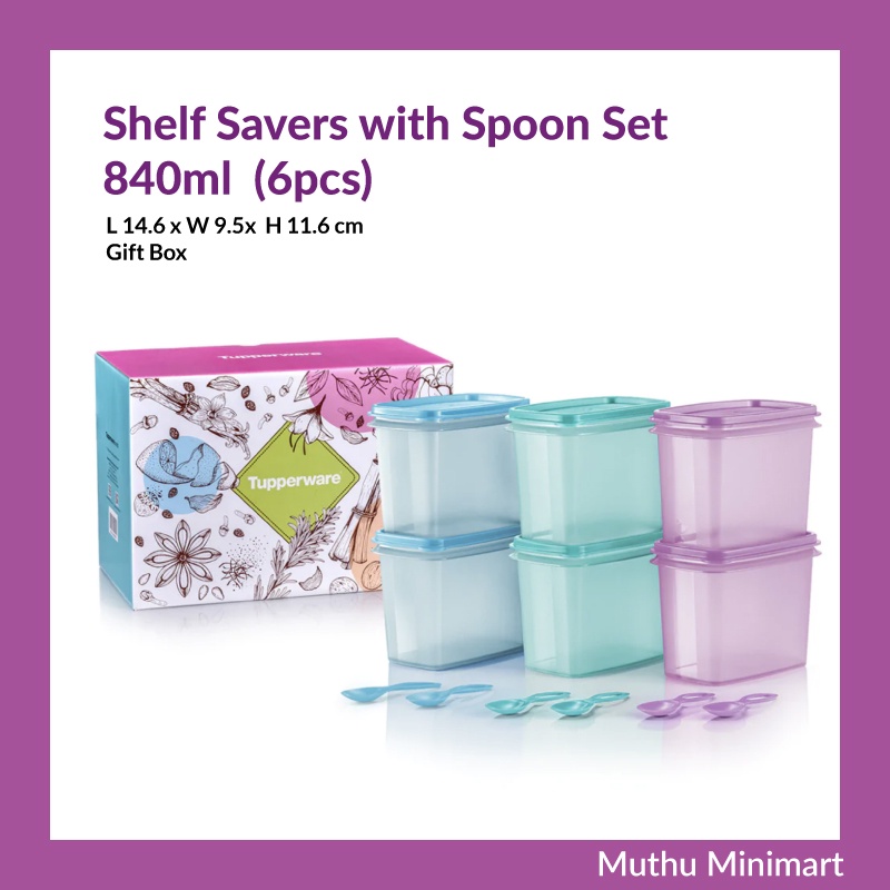 Original Tupperware | Shelf Savers with Spoon Set Seasoning Canister ...