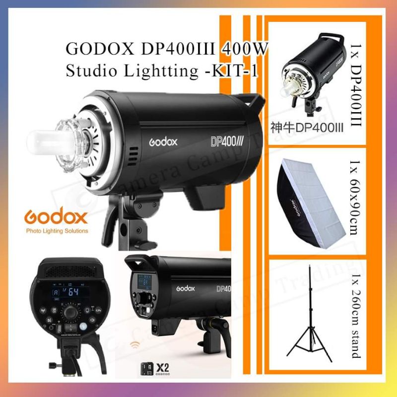 Godox DP400III (400W) & DP600III (600W) Pro Studio Flash Package Combo ...