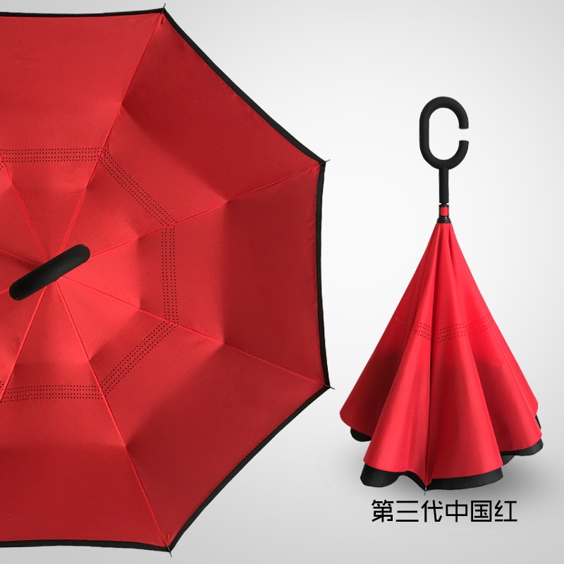 Inverted Reverse Double Layer Umbrella with C-Hook C Handle Outdoor ...