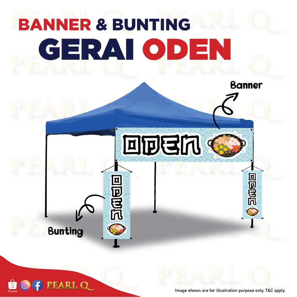 Banner Gerai Makanan Oden Bunting Steamboat Lokching Gerai Pasar Malam ...