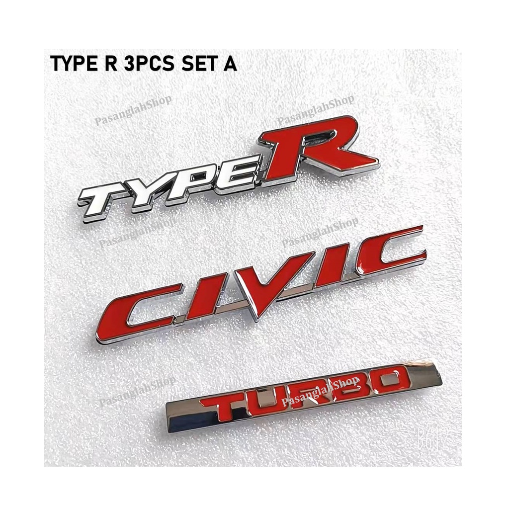 HONDA CIVIC TYPE-R CIVIC TURBO EMBLEM LOGO | Shopee Malaysia