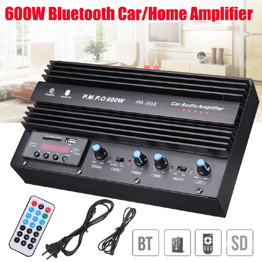 1500W USB/AUX/SD/FM HIFI Stereo Power Amplifier Class AB Wireless ...