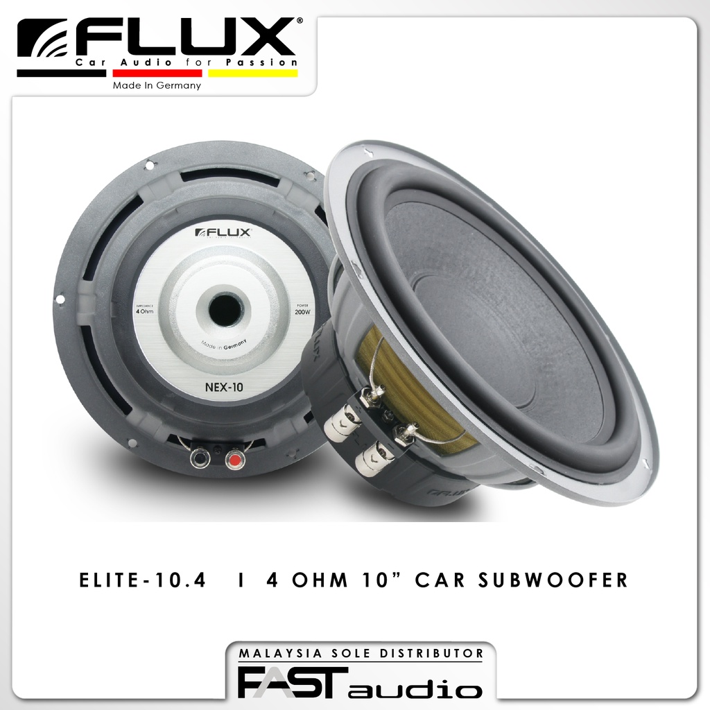 FLUX : ELITE-10.4 / 4 Ohm 10" Car Subwoofer - [ FAST AUDIO ] | Shopee Malaysia