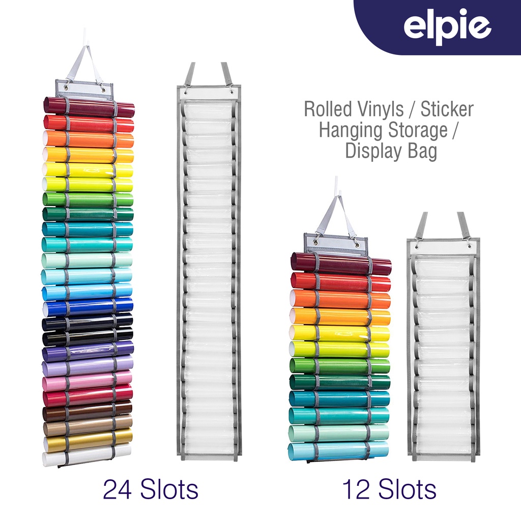 24 & 12 Slots Vinyl/Sticker/Roll Papers Holder Hanging Storage ...