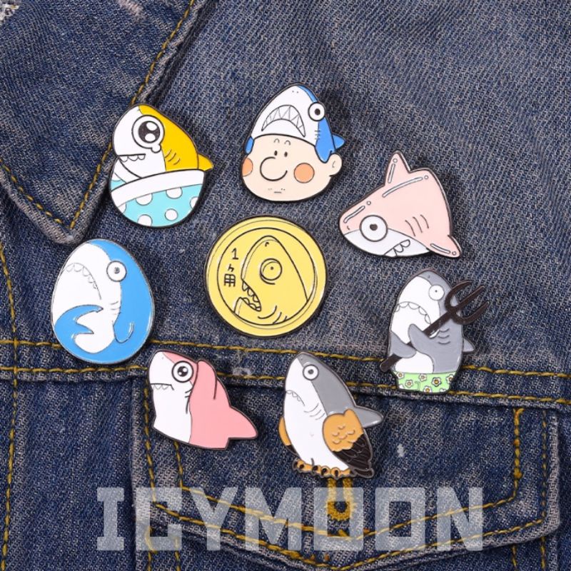Enamel Pins : Sharks Cute Animation Cartoon Universe Fantasy Design [PO ...
