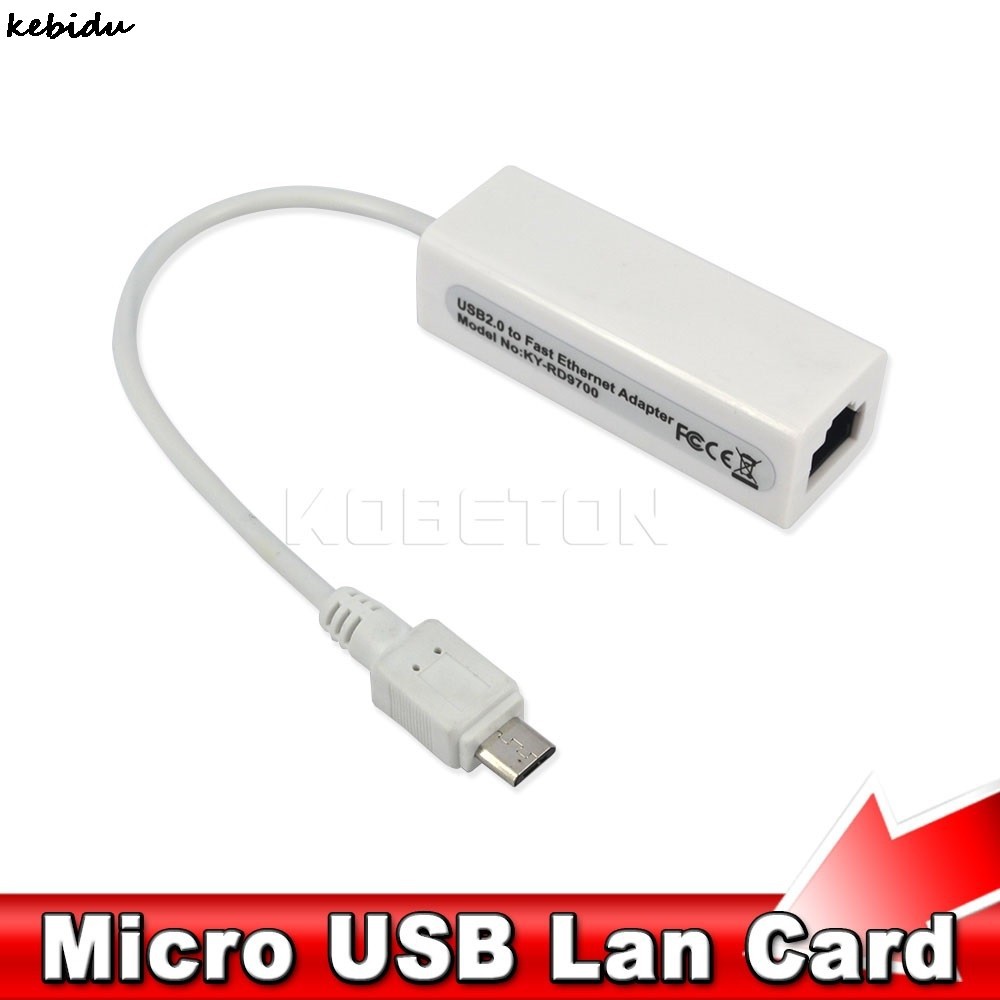 Micro USB 2.0 Male Ethernet 5-Pin 10/100Mbps RJ45 Network Lan Adapter ...
