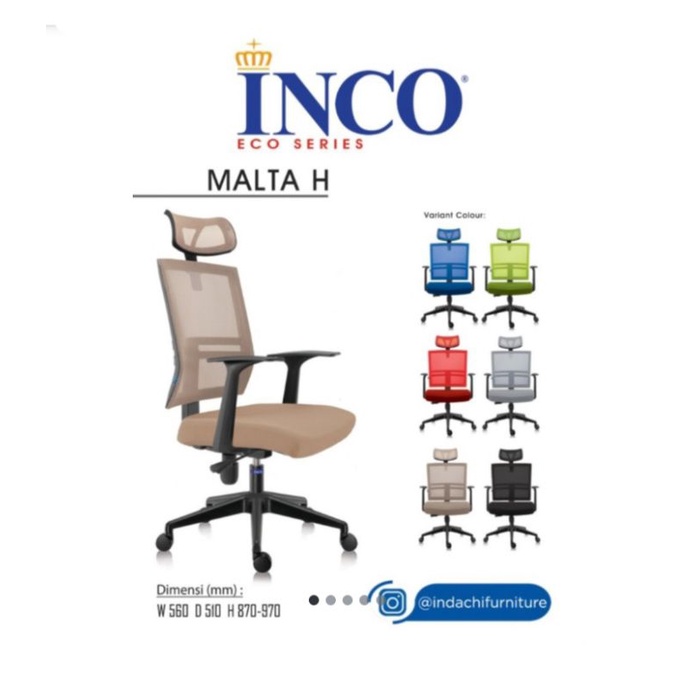 INCO MALTA H office chair work chair is modern and ergonomic | Shopee ...