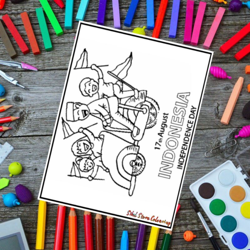 Republic of Indonesia Anniversary Themed Children's Coloring Paper (17 ...