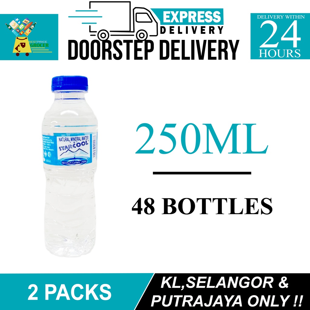 STAR COOL NATURAL MINERAL WATER - 250ML X 24 BOTTLES (48 BOTTLES) | Shopee Malaysia