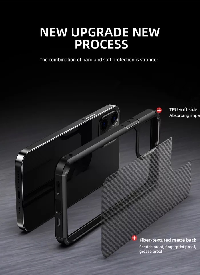 eleven2 IPAKY Carbon Fiber Matte Acrylic Shockproof Case For iPhone 16 ...