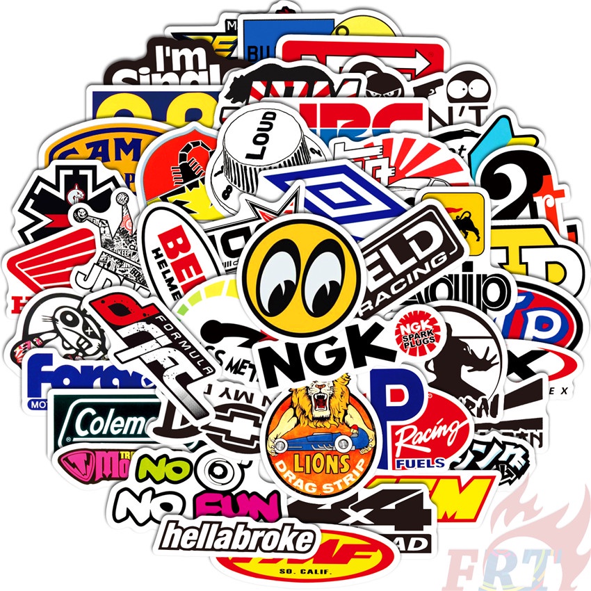 100Pcs/Set Fashion Motorcycle Series C JDM Racing Moto Stickers Fans ...