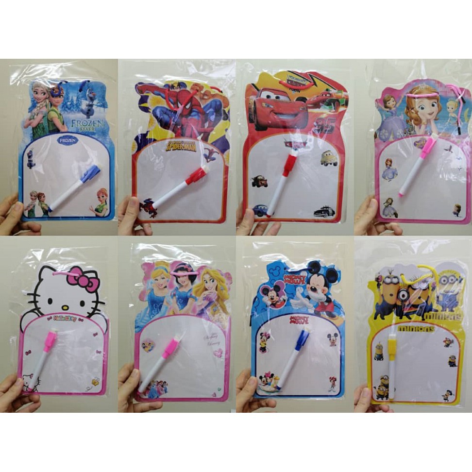 Cartoon White Board Mini Drawing Board with Marker Kid Stationery Set ...