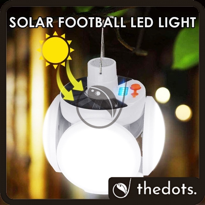 THEDOTS Solar Football LED Light Lawn Lamp Solar Powered Hanging Bulb ...