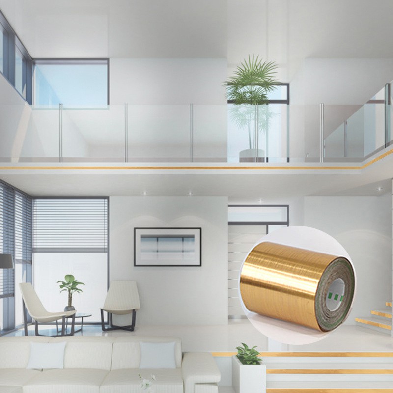 5 Meters European brushed gold foil ceiling decorative line stickers ...