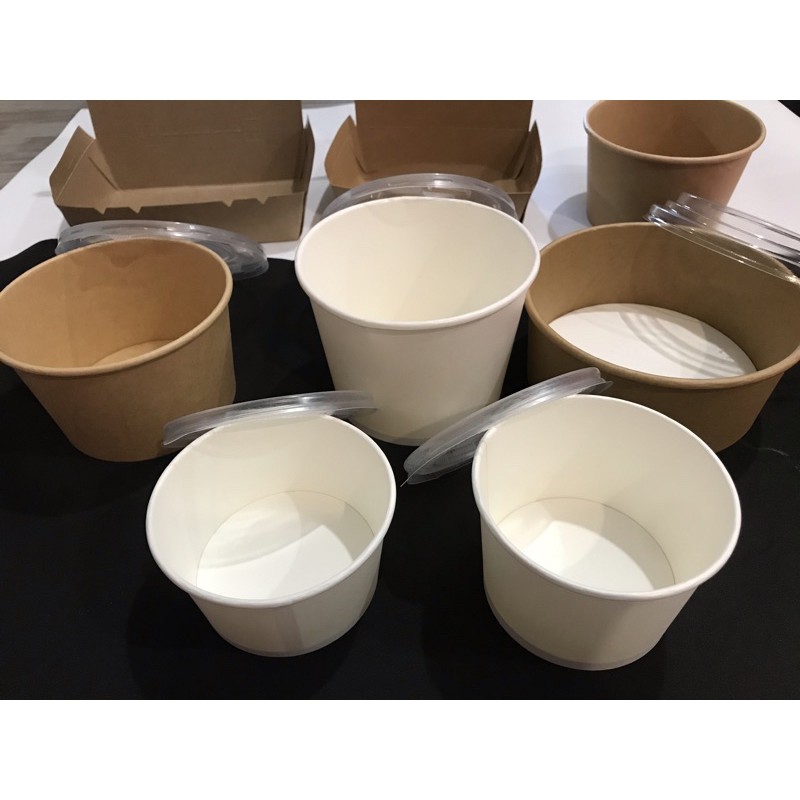 Paper Bowl 780cc 850cc 1000cc Mangkuk Kertas Paper Bowl with lid （50pcs ...