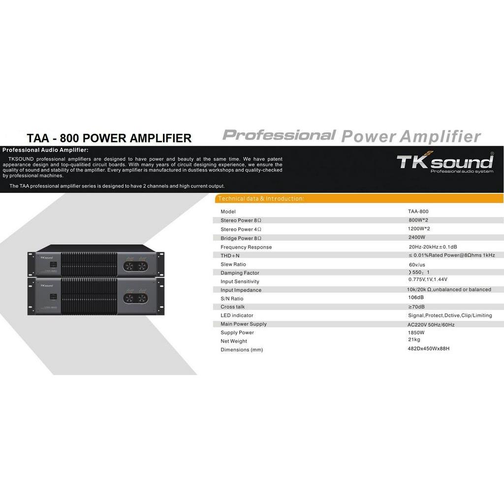 [TK SOUND] TAA-800 POWER AMPLIFIER(800W) | Shopee Malaysia