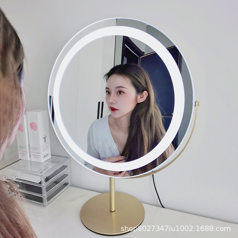 Round Desktop Led Make-up Mirror with Light Dressing Mirror Intelligent ...