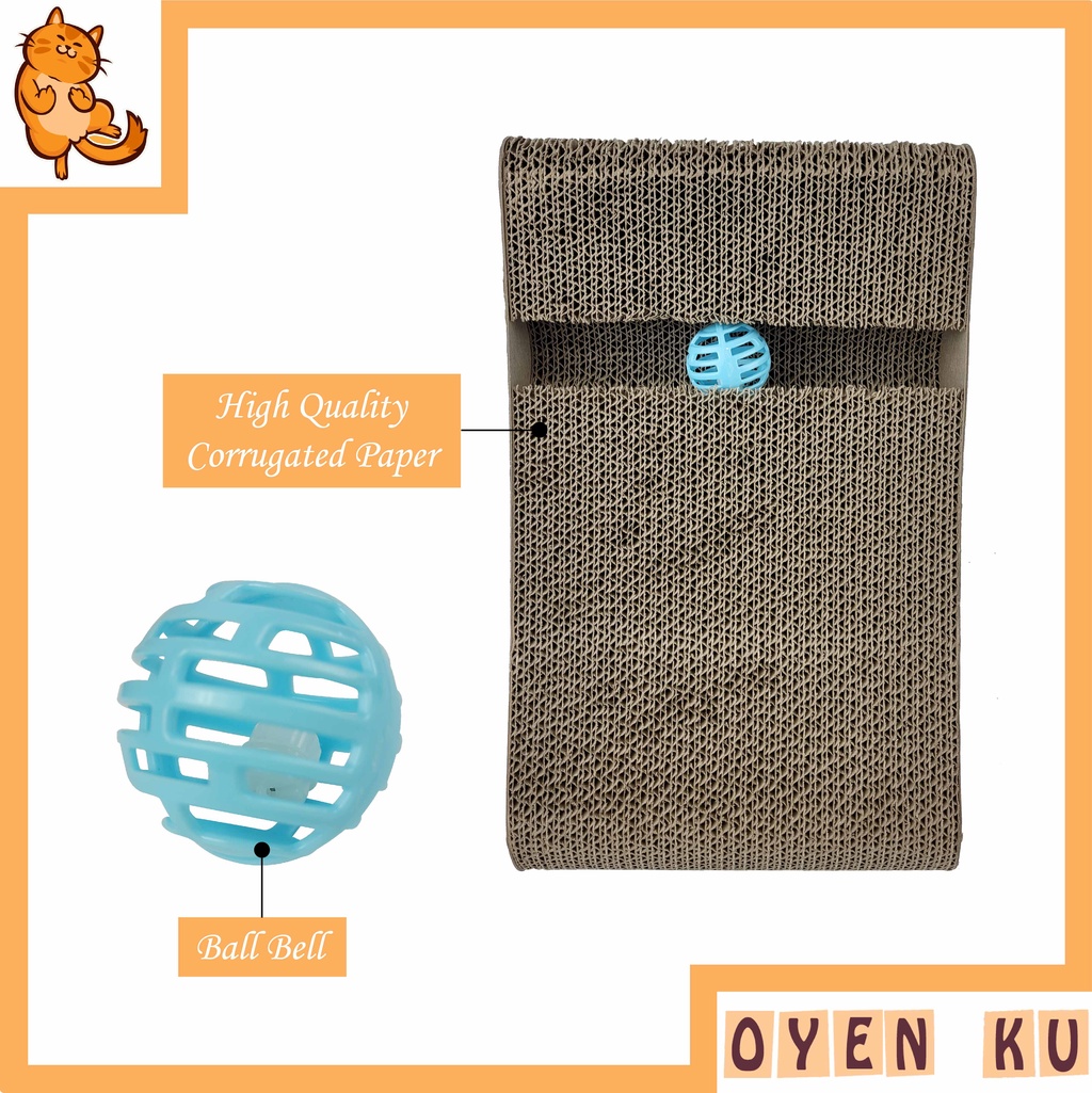 (FREE CATNIP) Paper Cardboard Kitten Cat House with paw-shaped and ...