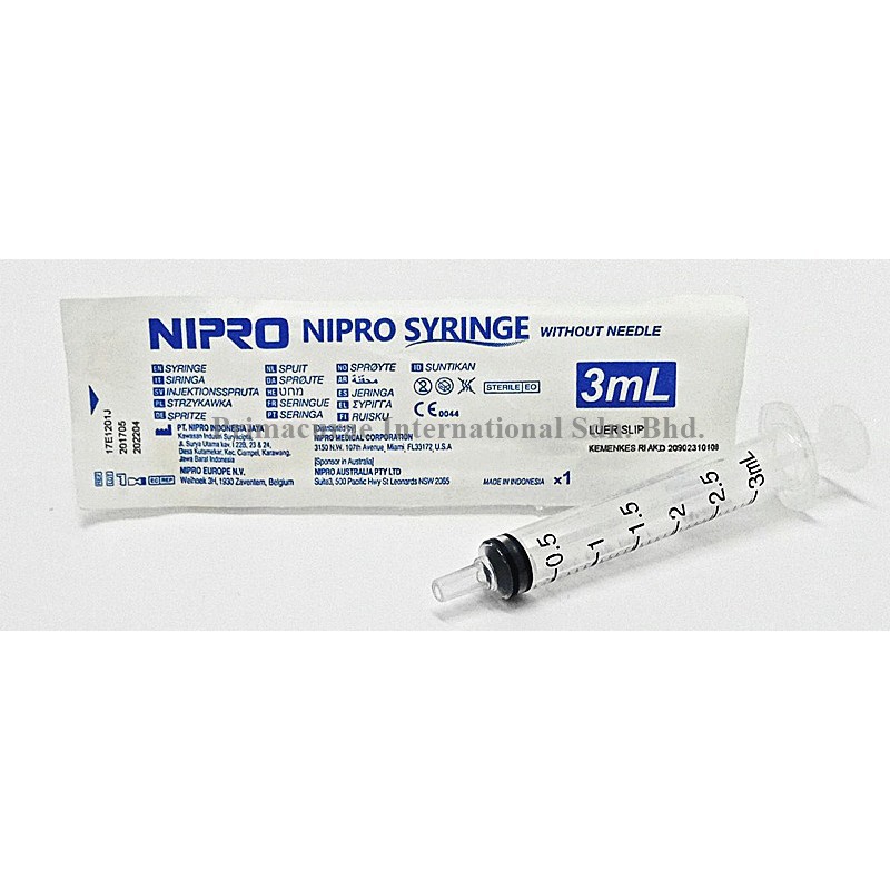 NIPRO SYRINGE LUER SLIP (1ML / 3ML / 5ML / 10ML / 20ML) | Shopee Malaysia