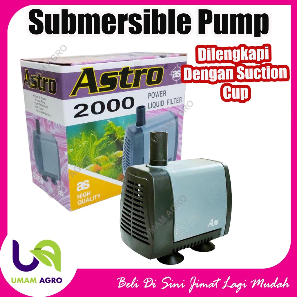 Submersible Pump Water Fountain Pump Pam Akuarium Power Head Astro 2000 ...