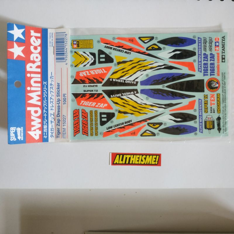 Tamiya MINI 4WD 15227 TIGER ZAP DRESS UP STICKER | Shopee Malaysia