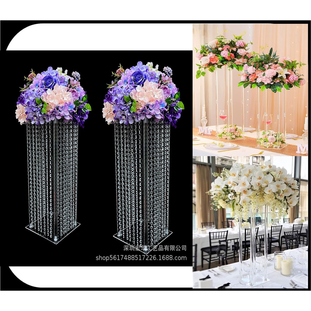 Acrylic Flower Stand 2 Set for Wedding Decoration Arcylic prop Stand ...