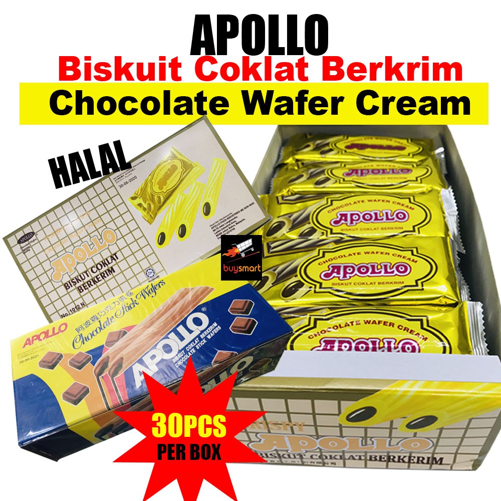 Apollo Biskuit Coklat Berkrim Chocolate Wafer Cream Makanan Ringan ...