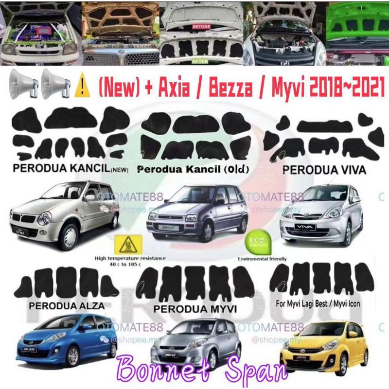 permaidani kereta Perodua High Quality Bonnet Sound Proof Bonnet Span ...