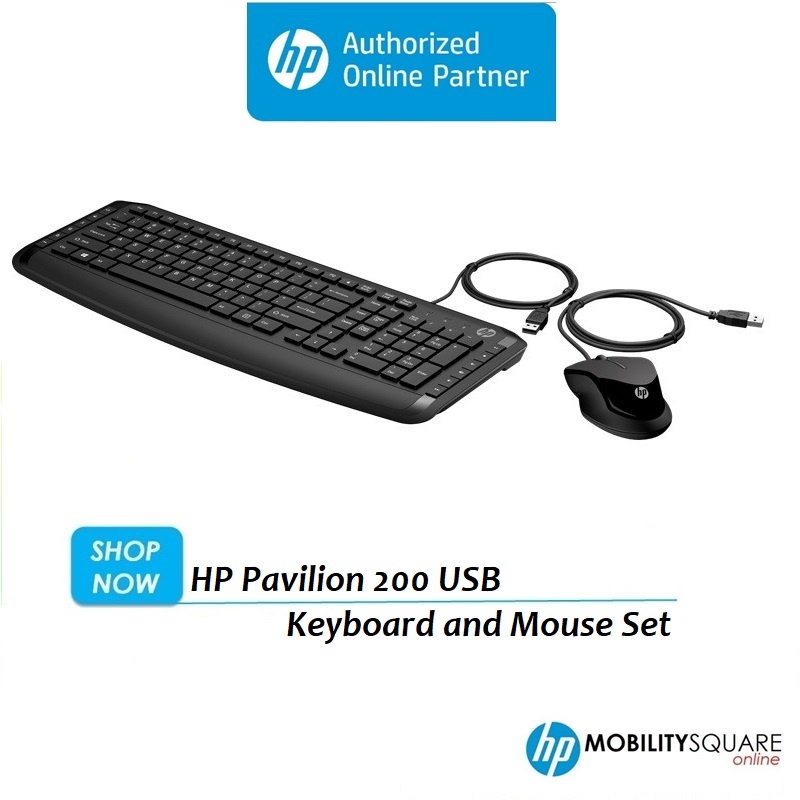 HP Pavilion 200 USB Keyboard and Mouse Set 9DF28AA | Shopee Malaysia