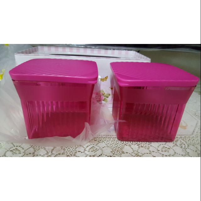 Tupperware elegant square 510 ml - pink colour (1 pcs) | Shopee Malaysia