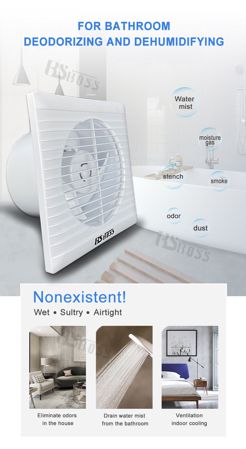 Wall Type Bath Exhaust Fan 8 ''inch Bathroom Toilet Washroom Home ...