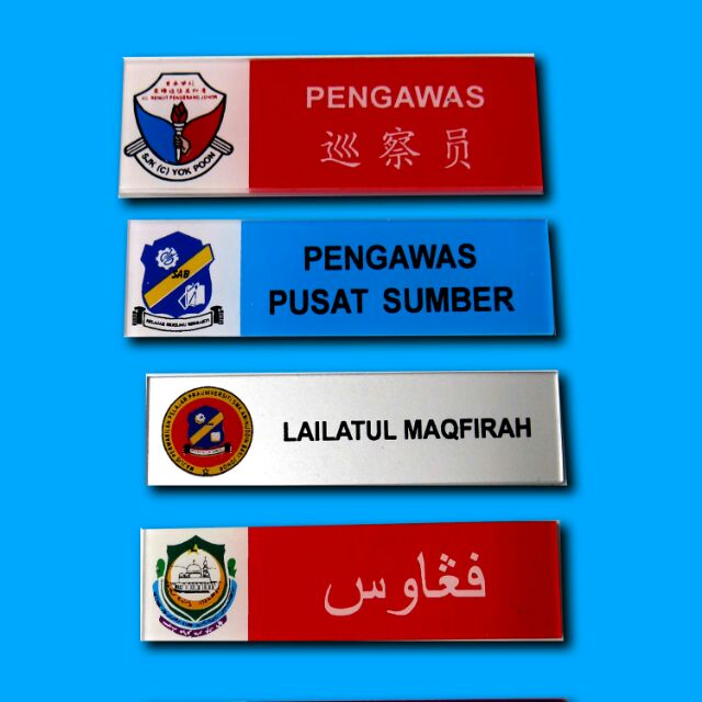 [Min 20 PCS] Acrylic Plastic Name Tag Pin / Tag Nama Plastik Akrilik ...