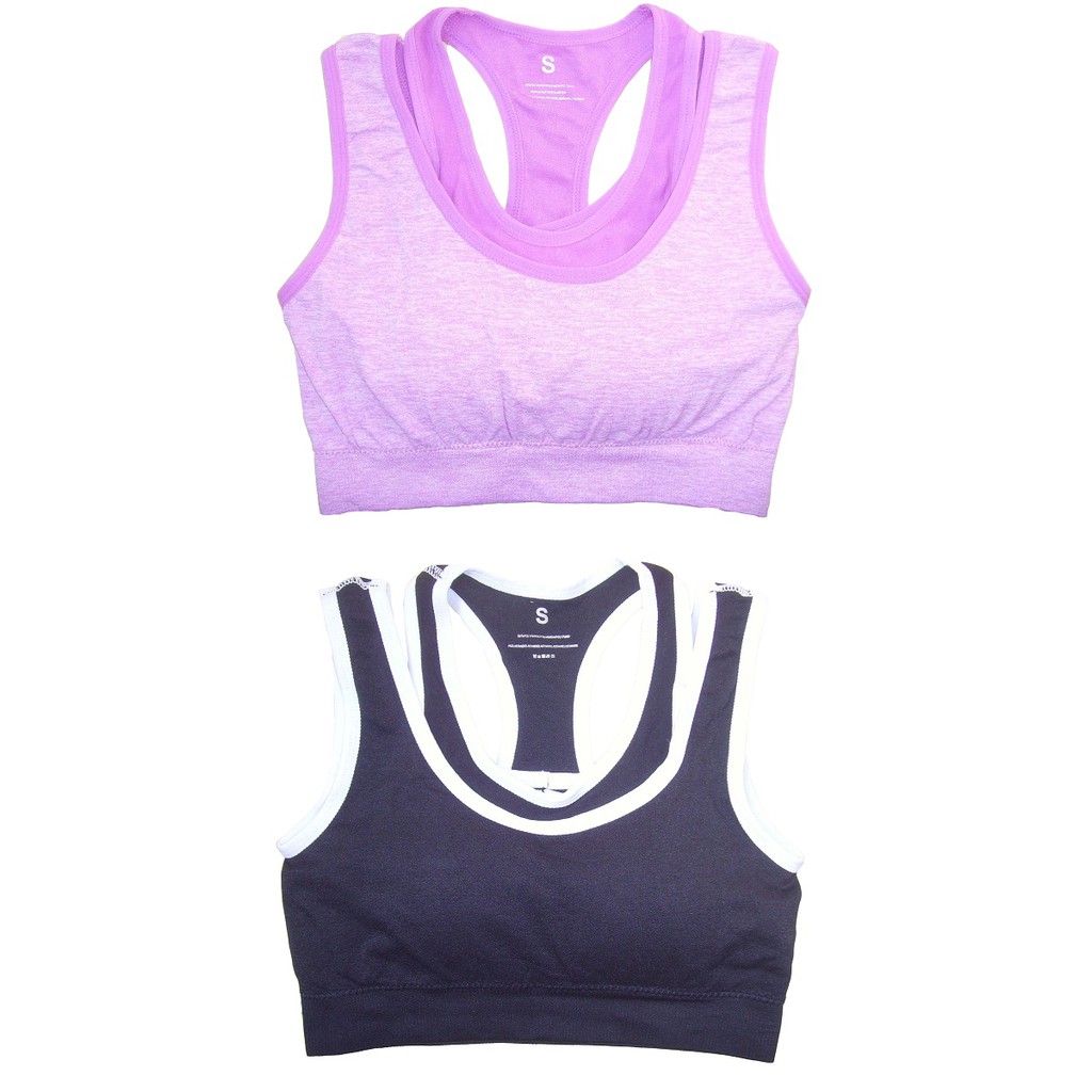Double Layer Seamless Racerback Full Support Sports Yoga Bra | Shopee ...