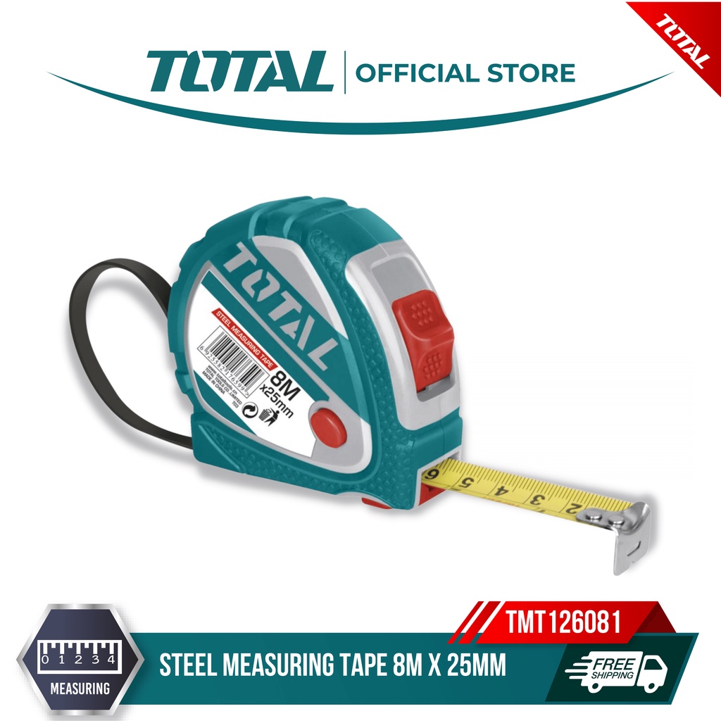 Total Steel Measuring Tape (8m X 25mm) TMT126081 | Shopee Malaysia