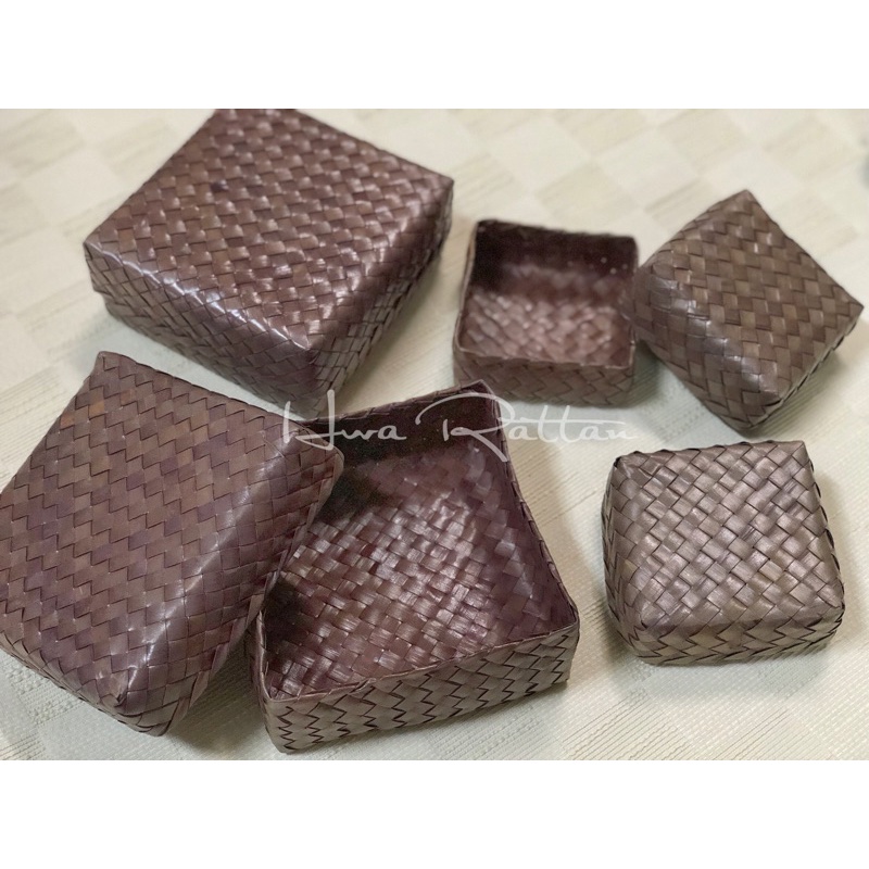 Bekas mengkuang anyaman kotak simpanan / Storage organiser box woven ...