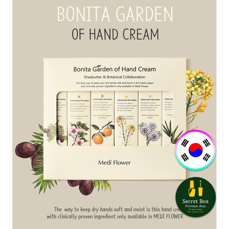 Medi Flower Bonita Garden of Hand Cream SET 75ml x 6ea | Shopee Malaysia