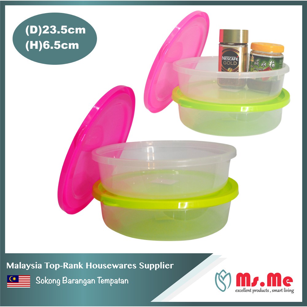 Ms.Me Diameter 24cm Food Container Multipurpose Round Plastic Container ...