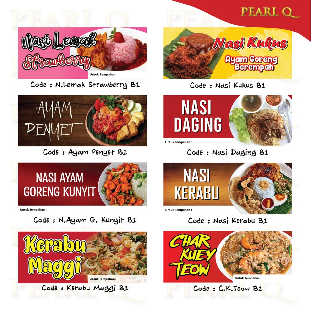 Banner Gerai Kedai Makanan Nasi Lemak Strawberry Nasi Kukus Ayam Penyet ...