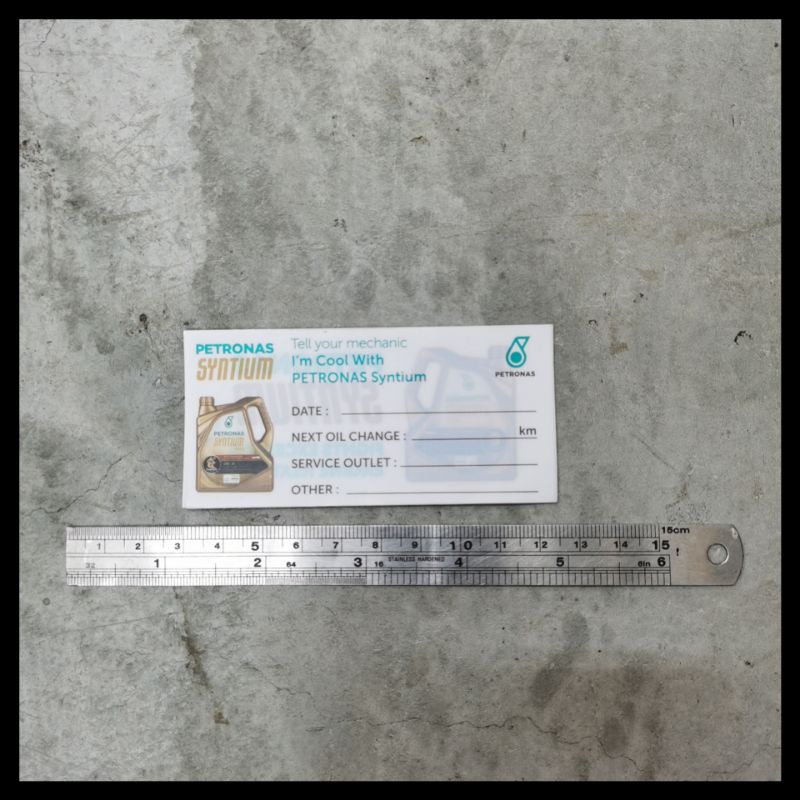 MILEAGE STICKER CASTROL PETRONAS URANIA SYNTIUM DUCKHAMS KIXX STOPOIL ...