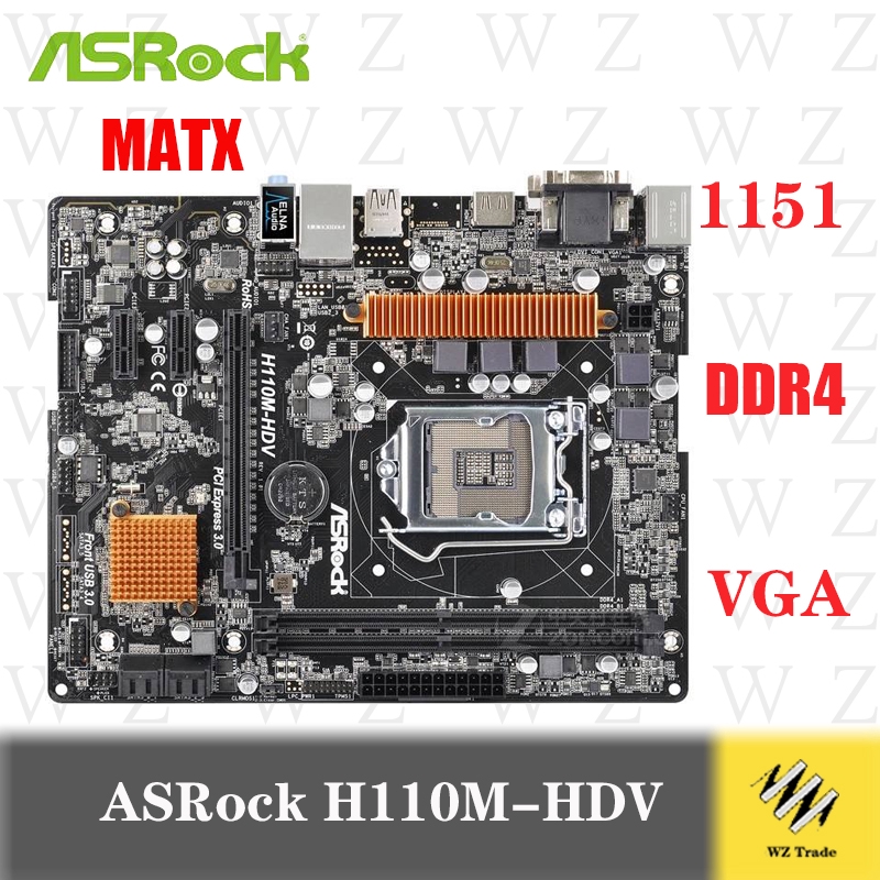 For ASRock H110M-HDV Original Used Desktop 1151 Motherboard H110 Socket ...